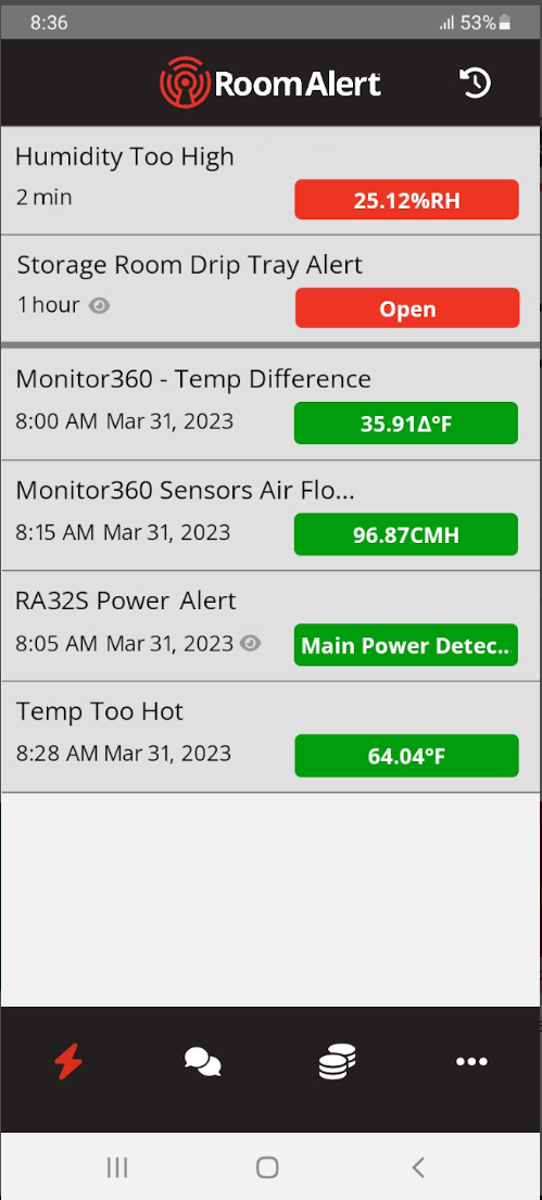 Room Alert Mobile App.Atlas Systems
